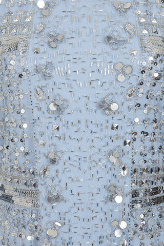 Lucile Ice Blue Embellished Maxi Dress – Frock and Frill